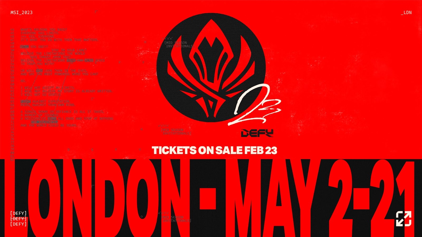 Les billets pour le London League of Legends Mid-Season Invitational ...