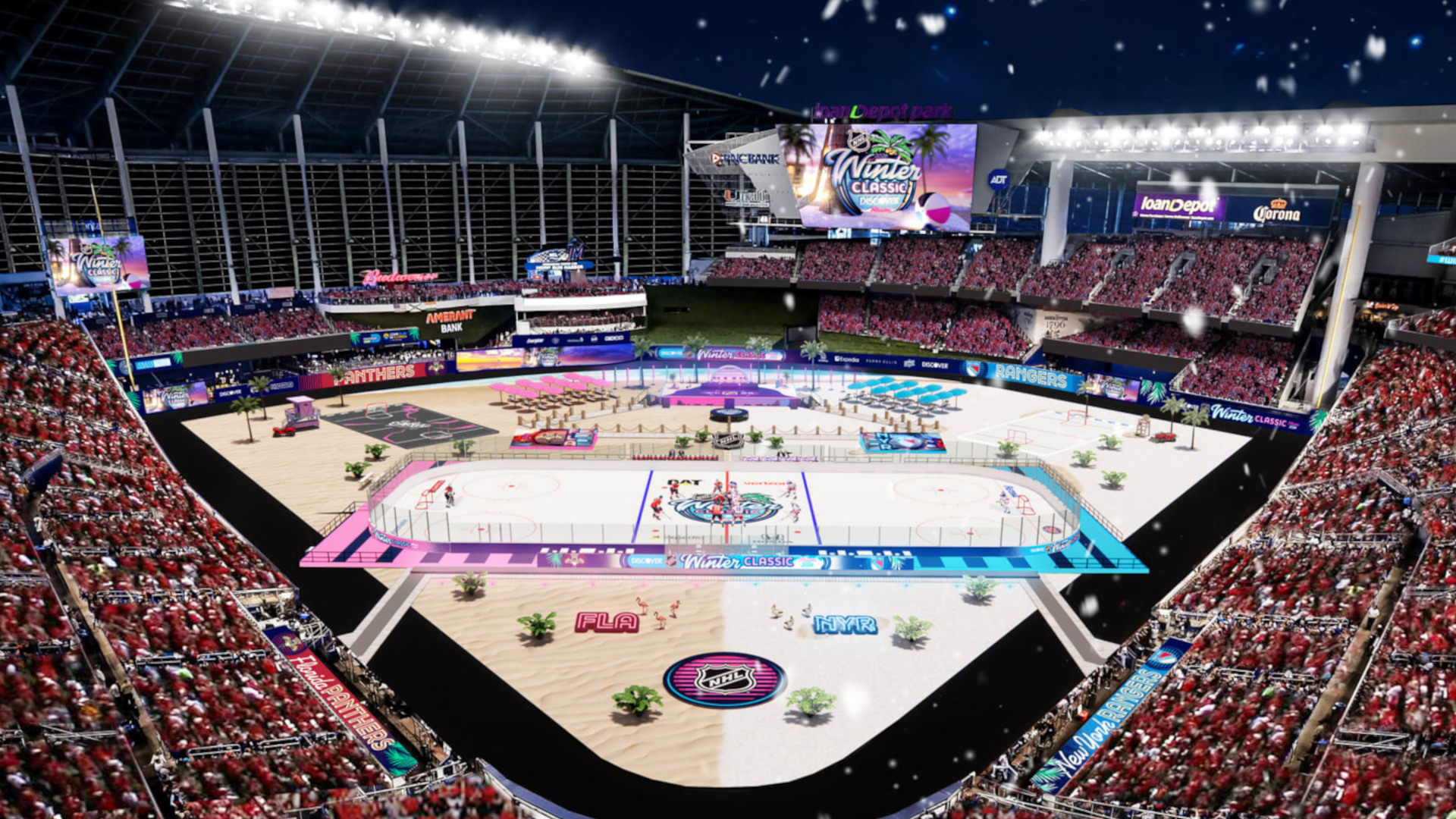 Le stade de baseball de Miami se transforme en stade de hockey sur ...