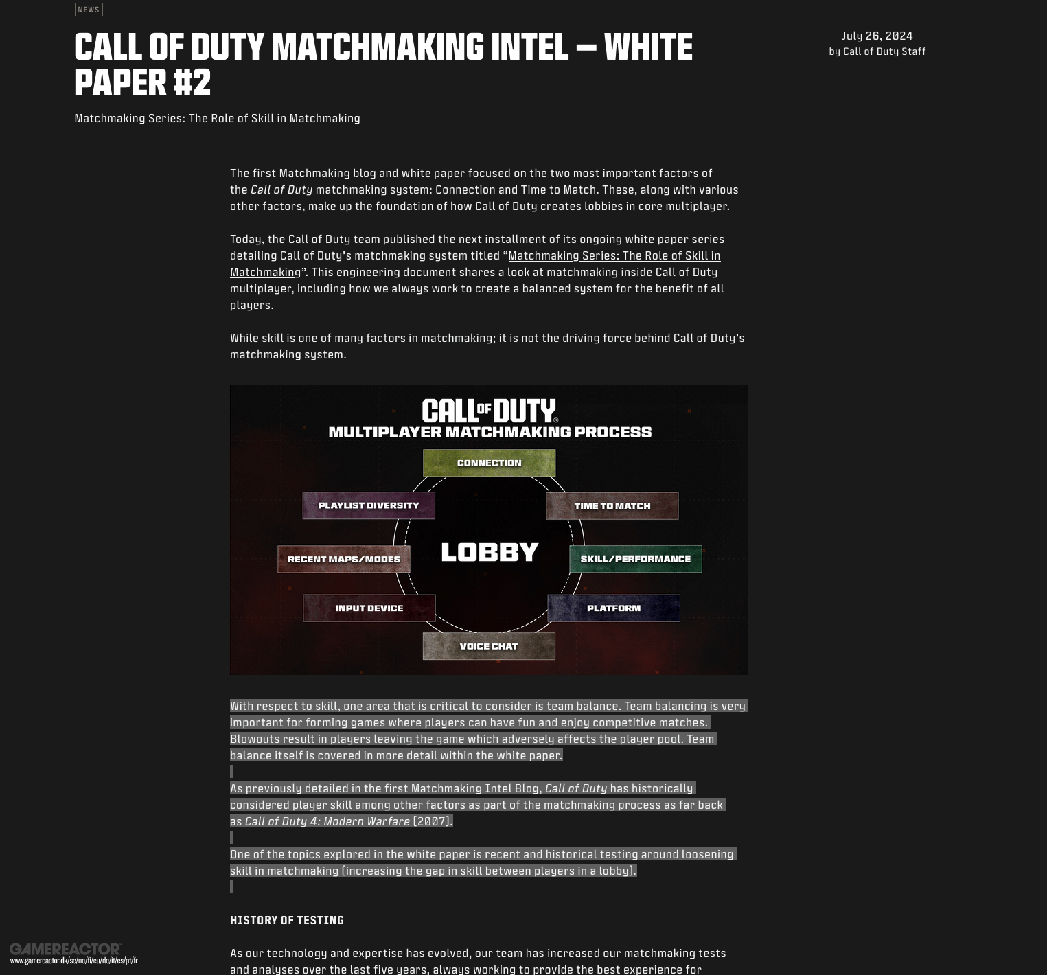 Activision dit tout sur le matchmaking dans Call of Duty - Call of Duty ...