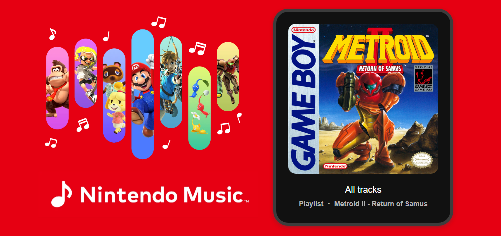 Metroid II: Return of Samus est maintenant disponible sur Nintendo Music