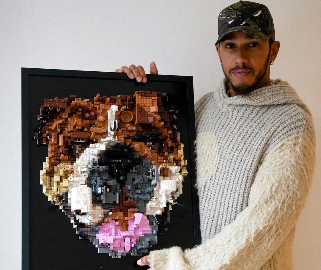 Lewis Hamilton touché par le magnifique portrait LEGO de Roscoe réalisé ...