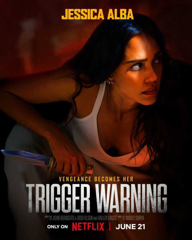 Jessica Alba fait un malheur dans le film d'action de Netflix. Trigger Warning