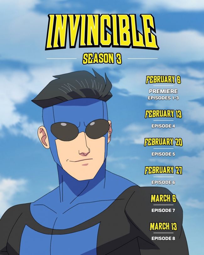 Nous avons le calendrier complet des sorties pour Invincible: Saison 3